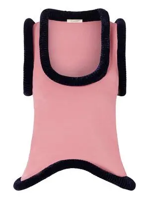 DIOTIMA Margot Velvet-Trimmed Stretch-Jersey Tank Top Pink