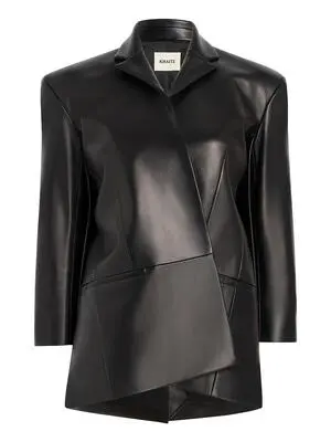 Khaite Palto Leather Jacket - Black