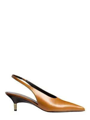 Khaite Bella Low Slingback Pumps - Cuoio