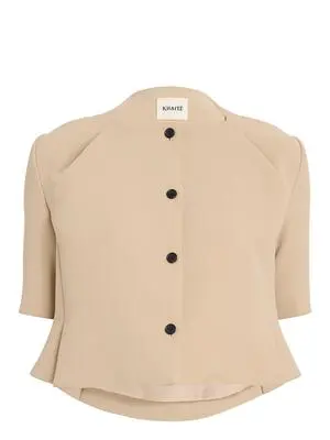 Khaite Franc Peplum Jacket Tea Stain
