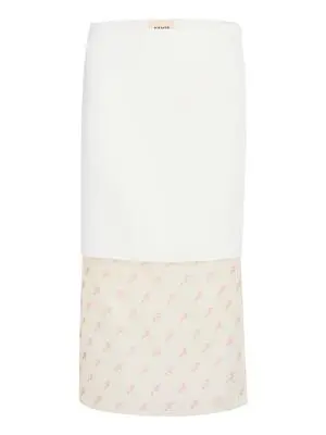 Khaite Sybil Skirt In Chalk With Ditsy Rose Print - Chalk/ditsy Rose