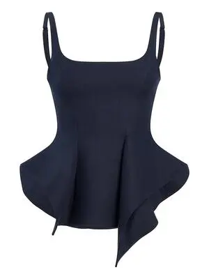 Khaite Loa Peplum Top - Dark Navy
