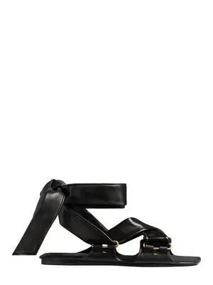 Khaite Boden Tied Leather Sandals - Black