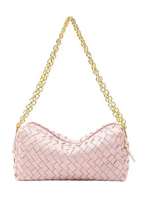 ELLEME Trousse Chain Woven Leather Pink