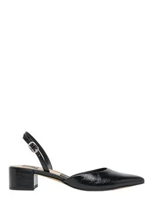 DOLCEVITA Carel Wide Heel Slingbacks - Midnight Crinkle Patent Leather