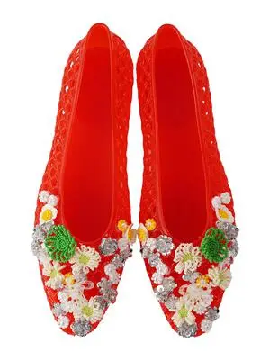 HEAVENLY JELLY Dahria Embellished Jelly Shoes - Red