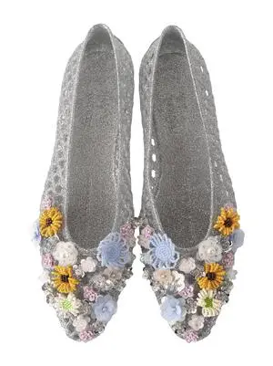 HEAVENLY JELLY Dahria Embellished Jelly Shoes - Silver