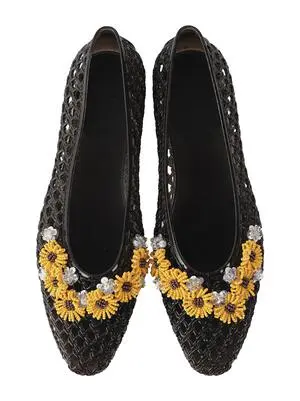 HEAVENLY JELLY Flora Embellished Jelly Shoes Black