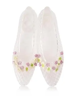HEAVENLY JELLY Flora Embellished Jelly Shoes - Clear