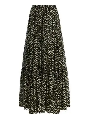 FRANÇOISE Jade Cotton-Silk Maxi Skirt