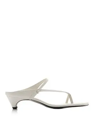 SALONDEJU Oblique Leather Sandals - Ivory