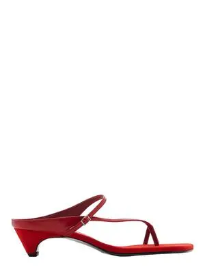 SALONDEJU Oblique Leather Sandals - Red