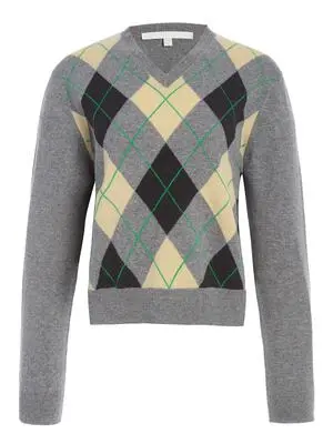 RÙADH Argyle Cashmere Sweater - Grey