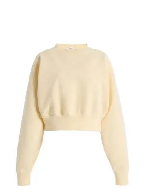 SLVRLAKE Cotton Jersey Cropped Sweatshirt - Yellow