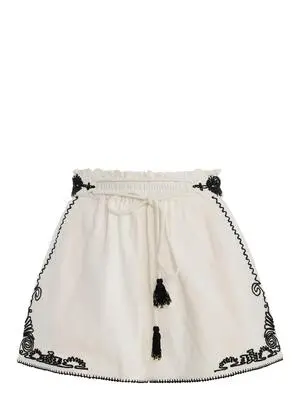 ILIO NEMA Ilio Nema Diana Dori-Embroidered Cotton Shorts