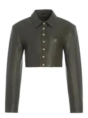 RÙADH Lamb Leather Arabella Jacket - Dark Green