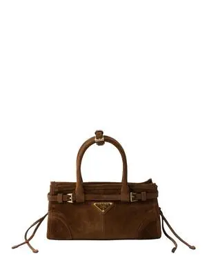 Prada Bonnie Suede Mini Handbag - Cocoa Brown
