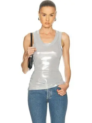 Norma Kamali Racerback Tank Top - Silver