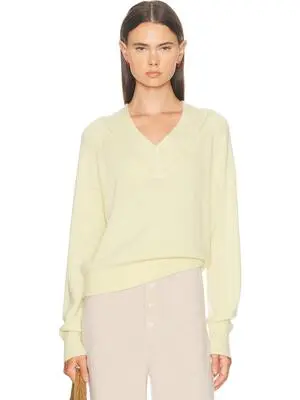 Guest In Residence Varsity V Neck Sweater - Mist