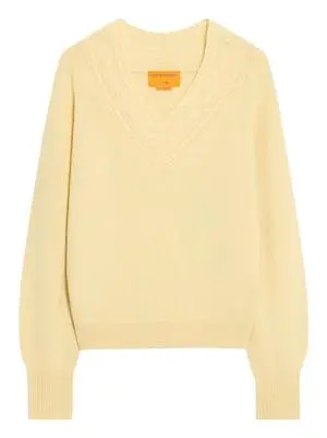 Guest In Residence Varsity V Neck Sweater - Mist