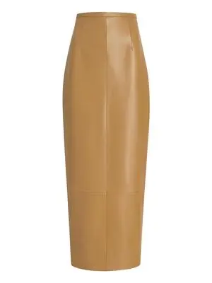 Khaite Nappa Leather Pencil Skirt - Golden Ochre