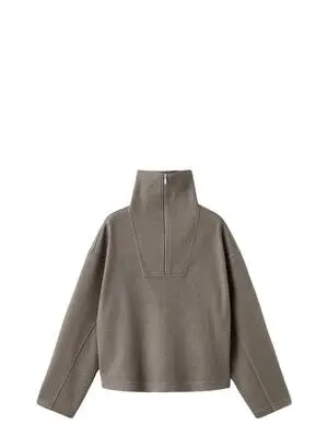 MANGO Half Zip Turtleneck Sweatshirt