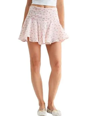 ALL IN FAVOR Floral Print Mini Skirt