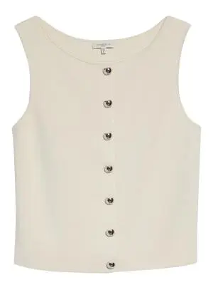 Lafayette 148 New York Button-front Sweater Vest - Ecru