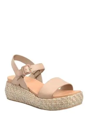 Kork-Ease® Hallie Platform Sandal - Off White Leather
