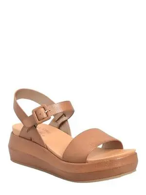 Kork-Ease® Hallie Platform Sandal - Tan Leather