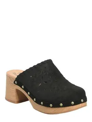 Kork-Ease® Tomika Perforated Clog - Black Suede