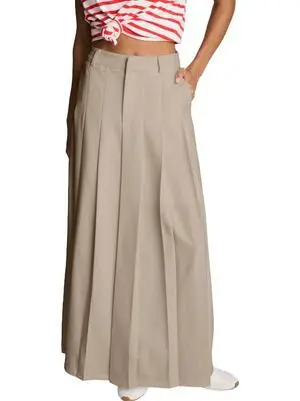 KENNETH COLE Pleated Stretch Maxi Skirt - Burlap