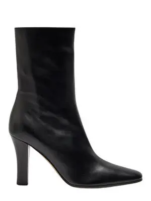 THE ROW Mona 80 Leather Mid-Calf Boots