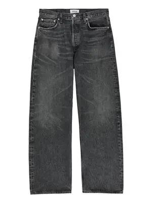 AGOLDE Afton Relaxed Straight-leg Jeans - Dark Grey