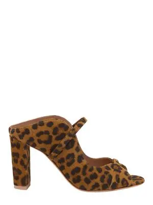 MALONE SOULIERS Norah 85 Printed Suede Heeled Sandals - Leopard