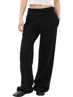 Eterne Oversized Wide Leg Sweatpants - Black