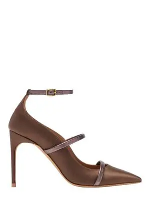 MALONE SOULIERS Diaz 90 Satin Pumps - Brown
