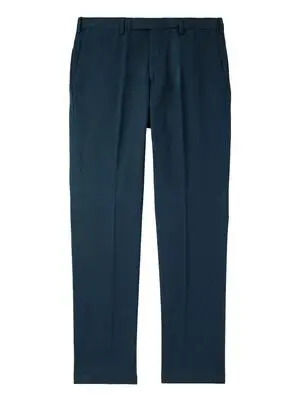 Thom Sweeney Straight-leg Cotton-twill Trousers - Blue