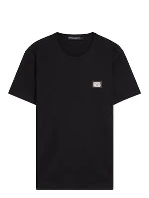 Dolce & Gabbana Core Logo-appliquéd Cotton T-shirt - Black