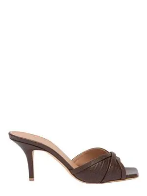 MALONE SOULIERS Perla 70 Embossed Leather Heeled Sandals - Brown