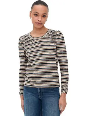 Veronica Beard Bouvet Tee - Variegated Multi Stripe