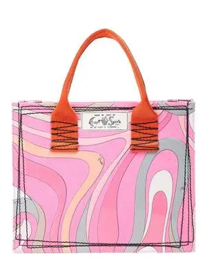 Emilio Pucci Leather-trimmed Printed Twill Tote - Pink
