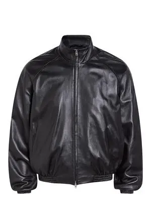 Acne Studios Leather Bomber Jacket - Black
