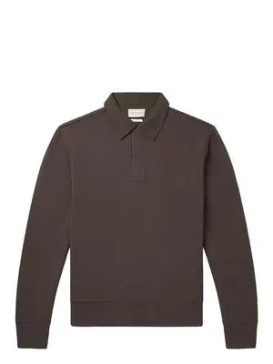 Oliver Peoples Organic Cotton-blend Polo Shirt - Brown