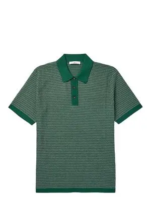 Mr P. Cotton And Silkblend Polo Shirt - Forest Green
