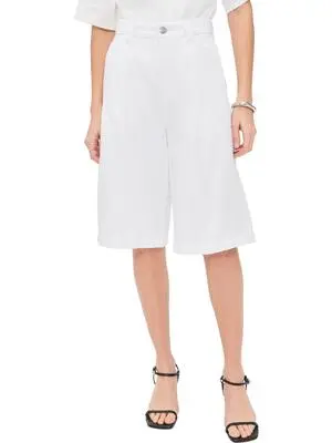 DL1961 High Rise Pleated Shorts - White Aura