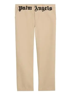 Palm Angels Printed Cottontwill Chinos - Sand