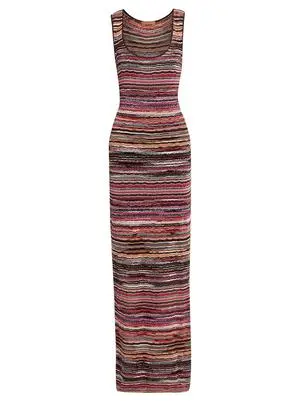 Missoni Metallic Crochet-knit Maxi Dress - Magenta