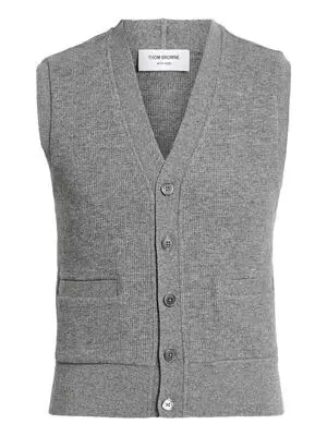 Thom Browne Waffle-knit Cashmere Vest - Gray