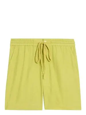 THE ELDER STATESMAN Cotton And Silk-blend Jacquard Drawstring Shorts - Chartreuse